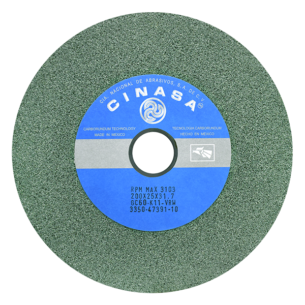 Rueda Abrasiva Vitrificada de Carburo de Silicio Verde, Artículo 3350 | CINASA