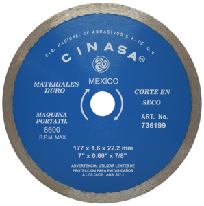 Disco Diamante Rin Continuo para Cortes Finos, Corte Seco, Artículo ...